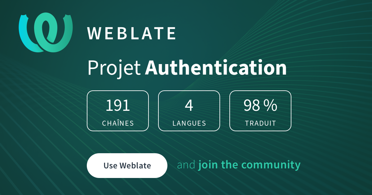 Authentication - French @ Weblate